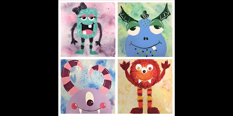 Friendly Monsters - Family Fun - Paint and Sip in Denver | Classpop ...